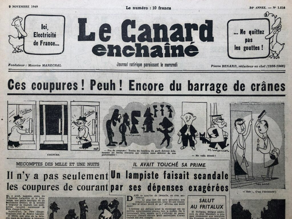 N° 1516 Du Canard Enchaîné - 9 Novembre 1949 | Couac