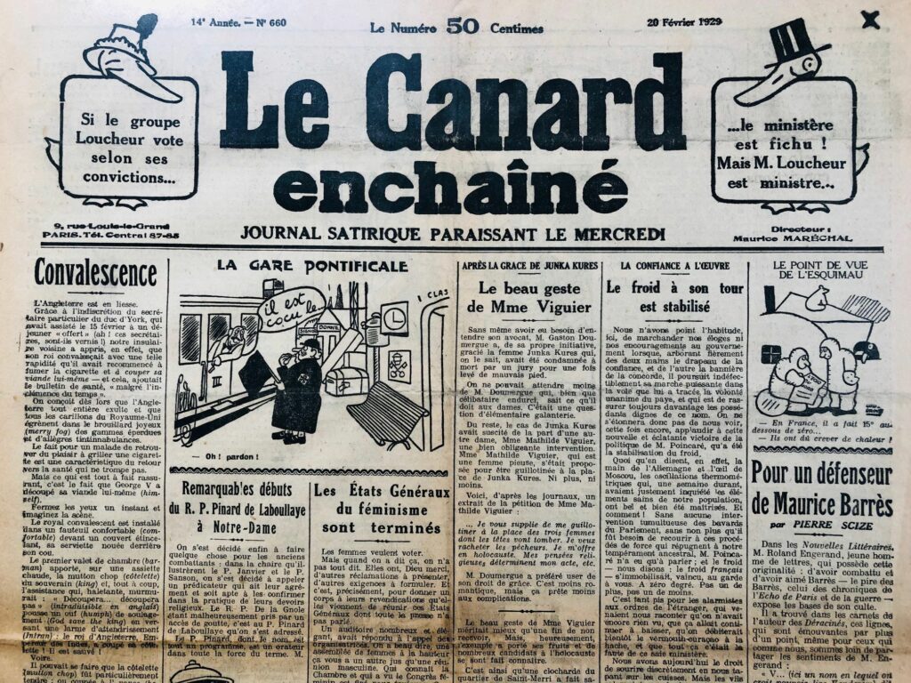 N° 660 Du Canard Enchaîné - 20 Février 1929 | Couac